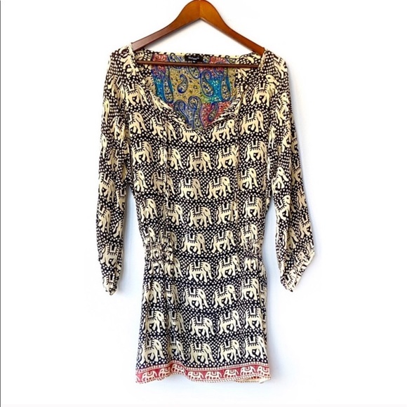 Tolani | Dresses | Tolani Boho Silk Elephant Paisley Tunic Dress | Poshmark